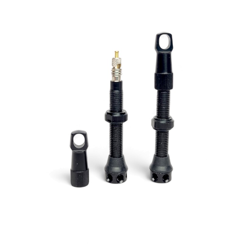 Valvula para ruedas tubeless Encore 44mm aluminio negra par – Kamikaze ...